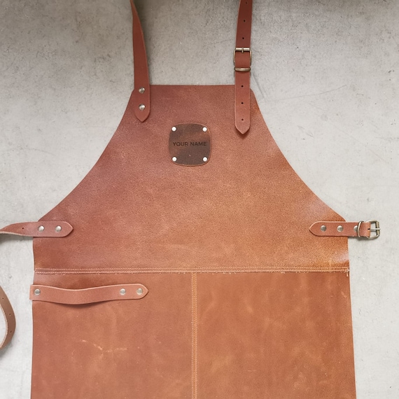 Custom Personalized Leather Apron With Name Luxury Gift for | Etsy