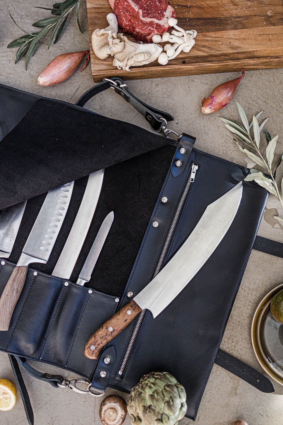 12 Sloth Extra Large Leather Knife Roll Bag Black Cow - Etsy