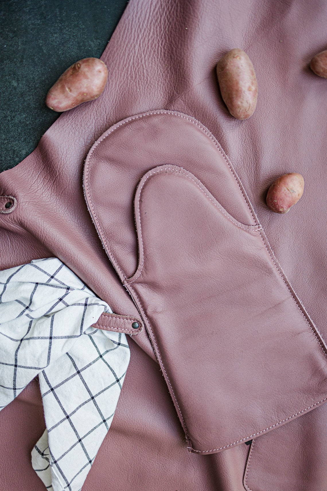 Pink Leather Apron for Women | Premium Quality Luxury Leather Kitchen ...