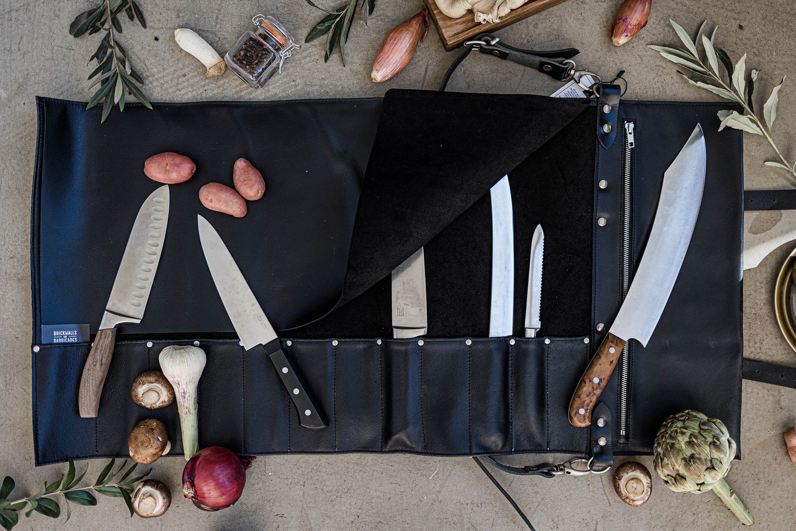 12 Sloth Extra Large Leather Knife Roll Bag Black Cow - Etsy