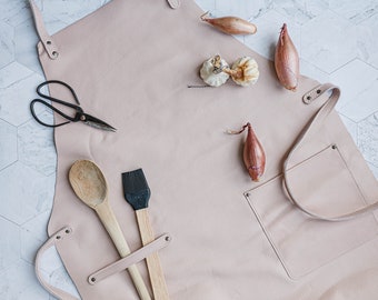 Pink Leather Apron for Women Premium Quality Luxury Leather Kitchen ...