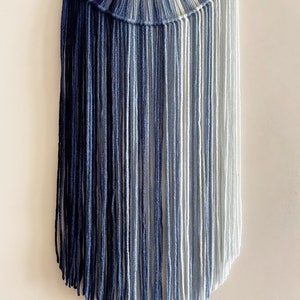 Shades of Blue Hoop and Yarn Wall Hanging / Macrame Wall Hanging ...
