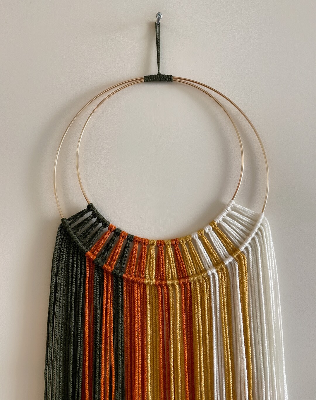 Fall Color Yarn Hoop Wall Hanging / DH - Etsy