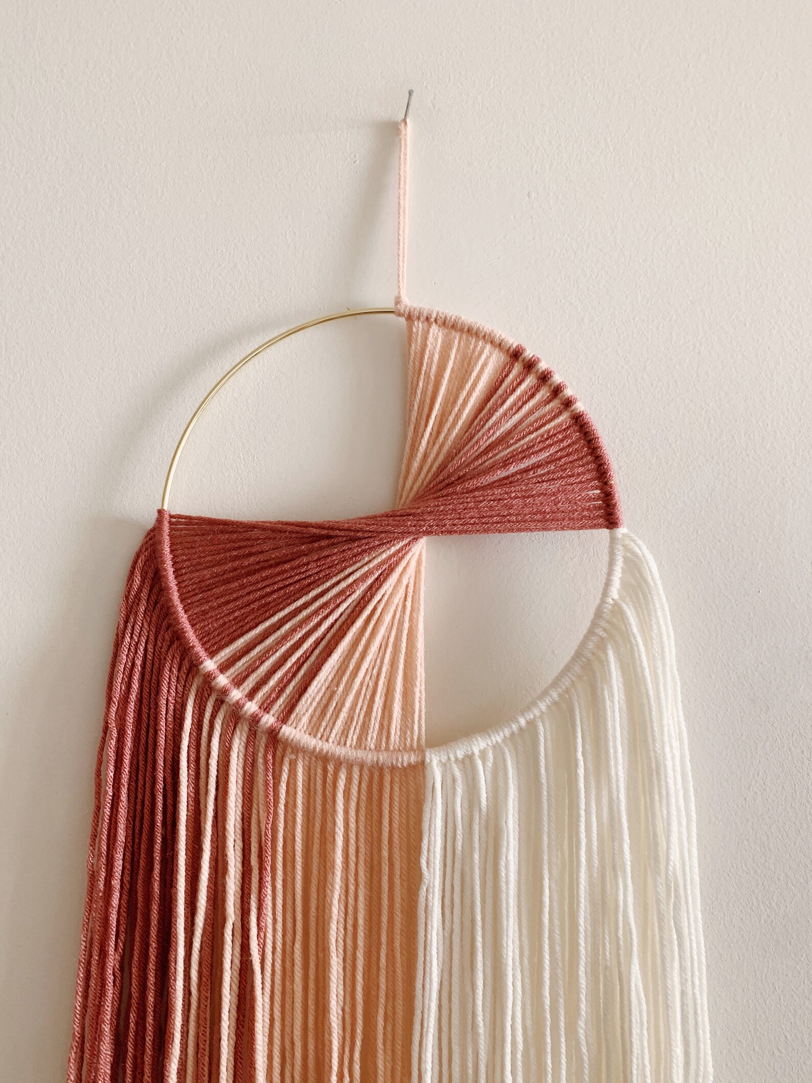 Pink Yarn Hoop Wall Hanging / Blue Yarn Hoop Wall Hanging / | Etsy