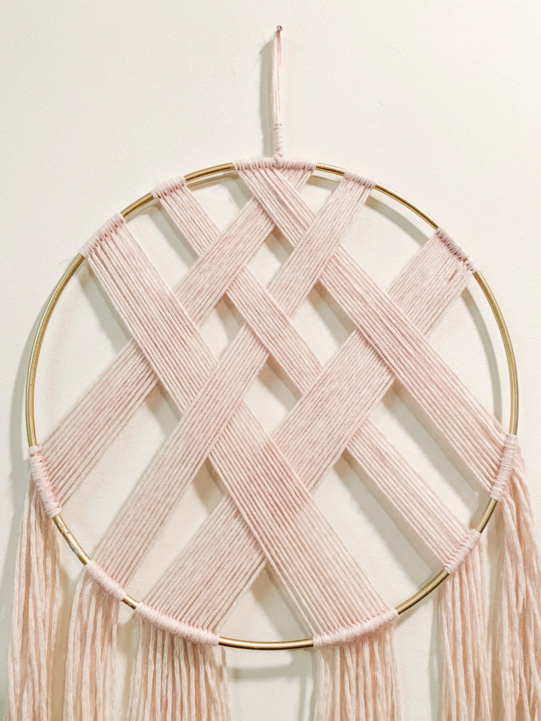 Light Pink Yarn Hoop Wall Hanging - Etsy