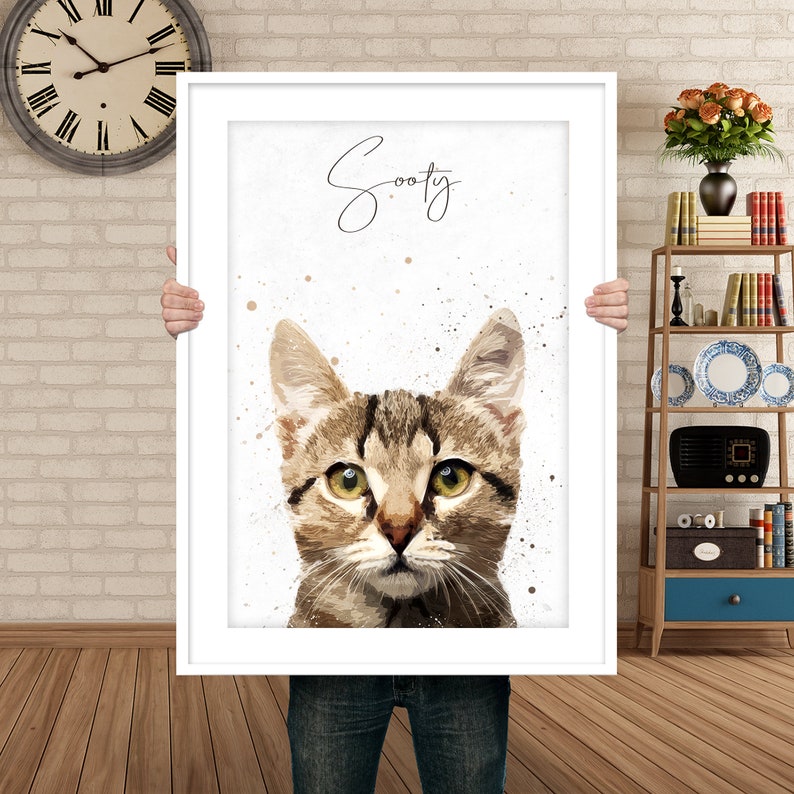 Pet Portrait Pet Portraits Cat Watercolor Dog Watercolor | Etsy