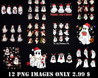 Christmas Ghost SVG Bundle Boo Svg Christmas Svg Halloween - Etsy