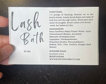 Lash Bath Label Sticker | Etsy