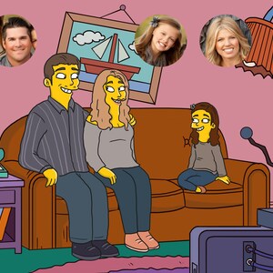 SIMPSONS PORTRAIT on the Couch, Simpsons Family Portrait, Simpson ...