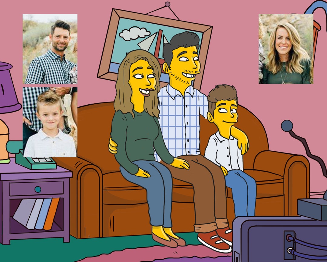 Simpsons Family Portrait, Father's Day, Custom Family Photo Gift for ...