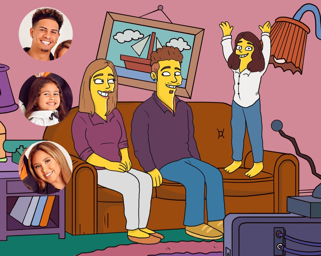Simpsons Family Portrait, Personalized Hand-drawn Cartoon Portraits ...