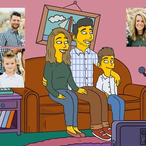 Simpson Family Portrait Digital Simpsonize Me Cartoon Me | Etsy