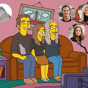 SIMPSONS PORTRAIT on the Couch, Simpsons Family Portrait, Simpson ...