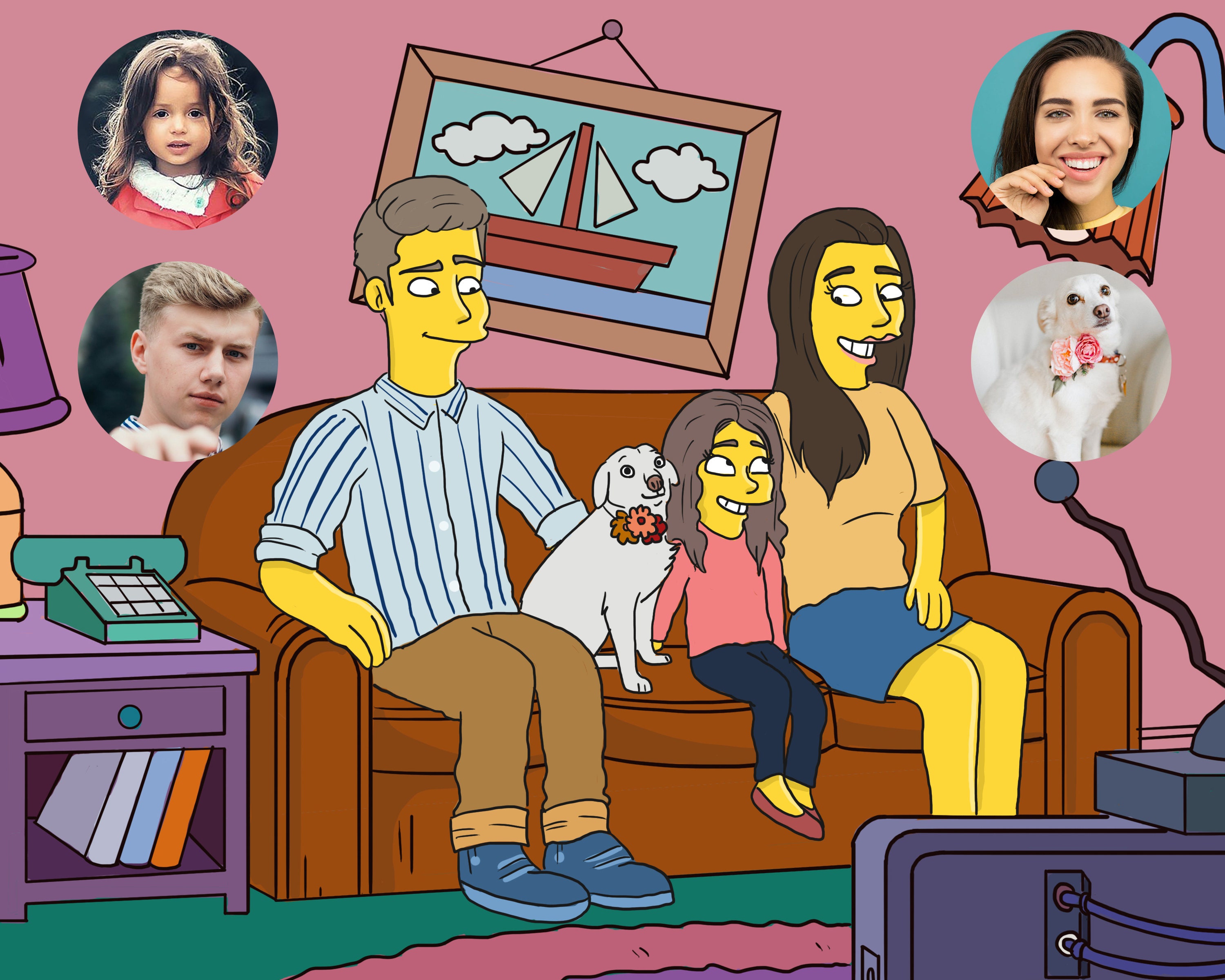 Digital Prints Prints Simpson Style Simpsons Caricature Cartoon ...