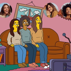 SIMPSONS PORTRAIT on the Couch, Simpsons Family Portrait, Simpson ...