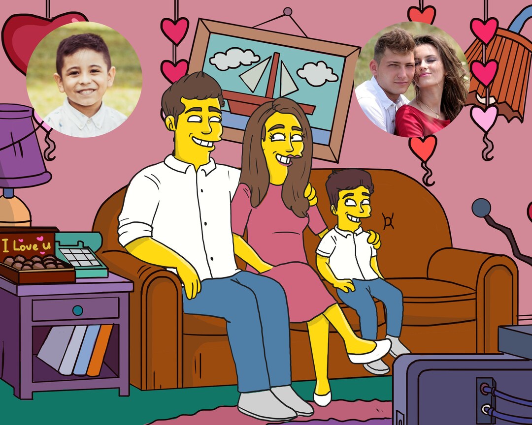 Custom Simpson Friends Portraits, Personalized Simpson Family Art ...
