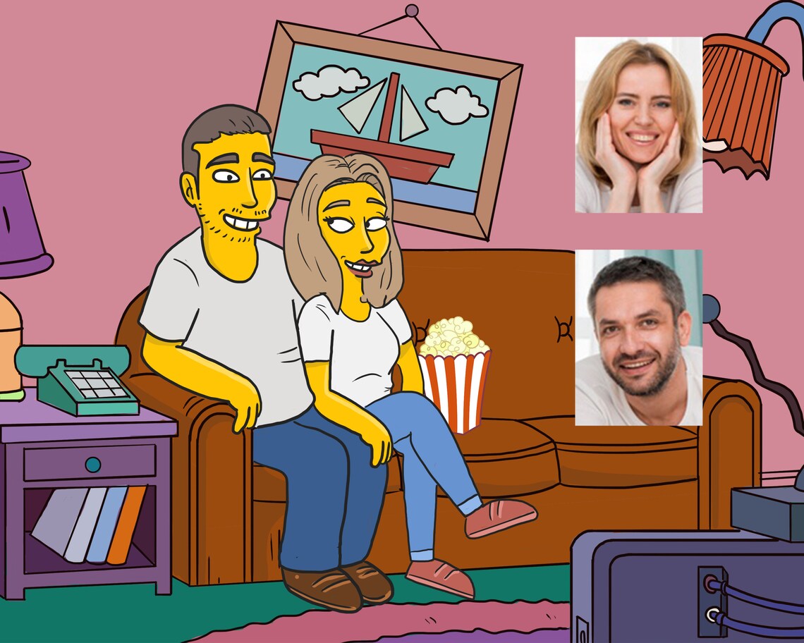 Simpson Family Portrait Digital Simpsonize Me Cartoon Me - Etsy