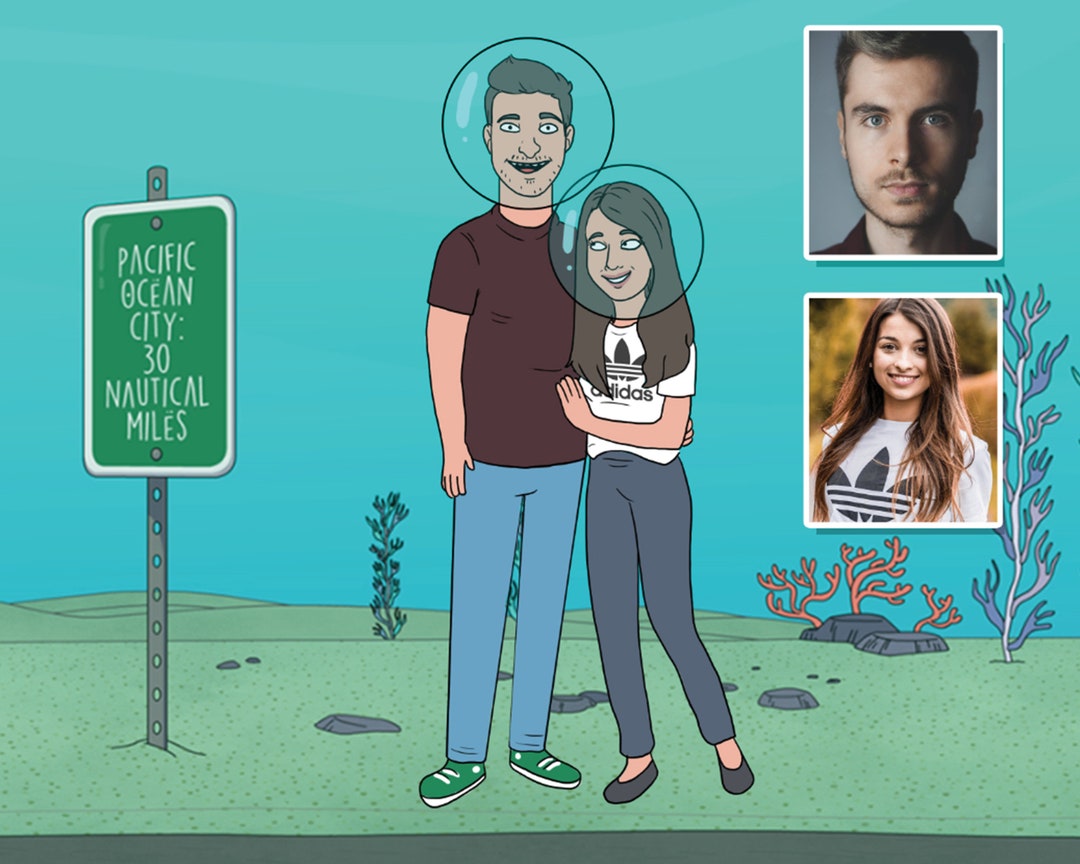 Custom Digital Bojack Horseman Style Drawing Printable Art. Family, Pet ...