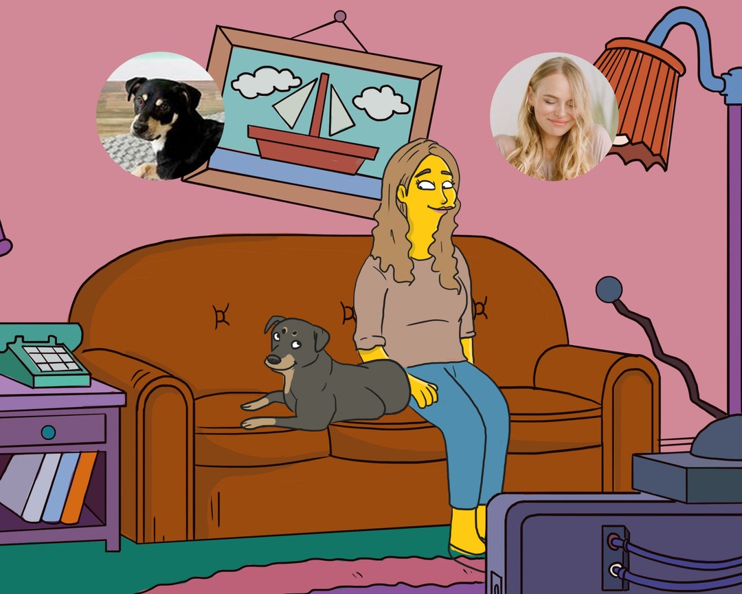 SIMPSONS PORTRAIT on the Couch, Simpsons Family Portrait, Simpson ...