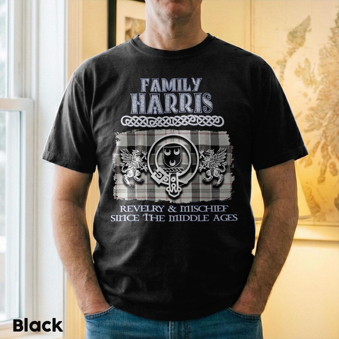Clan Harris Scottish Crest Tartan T-shirt Premium Comfort Colors, Long ...