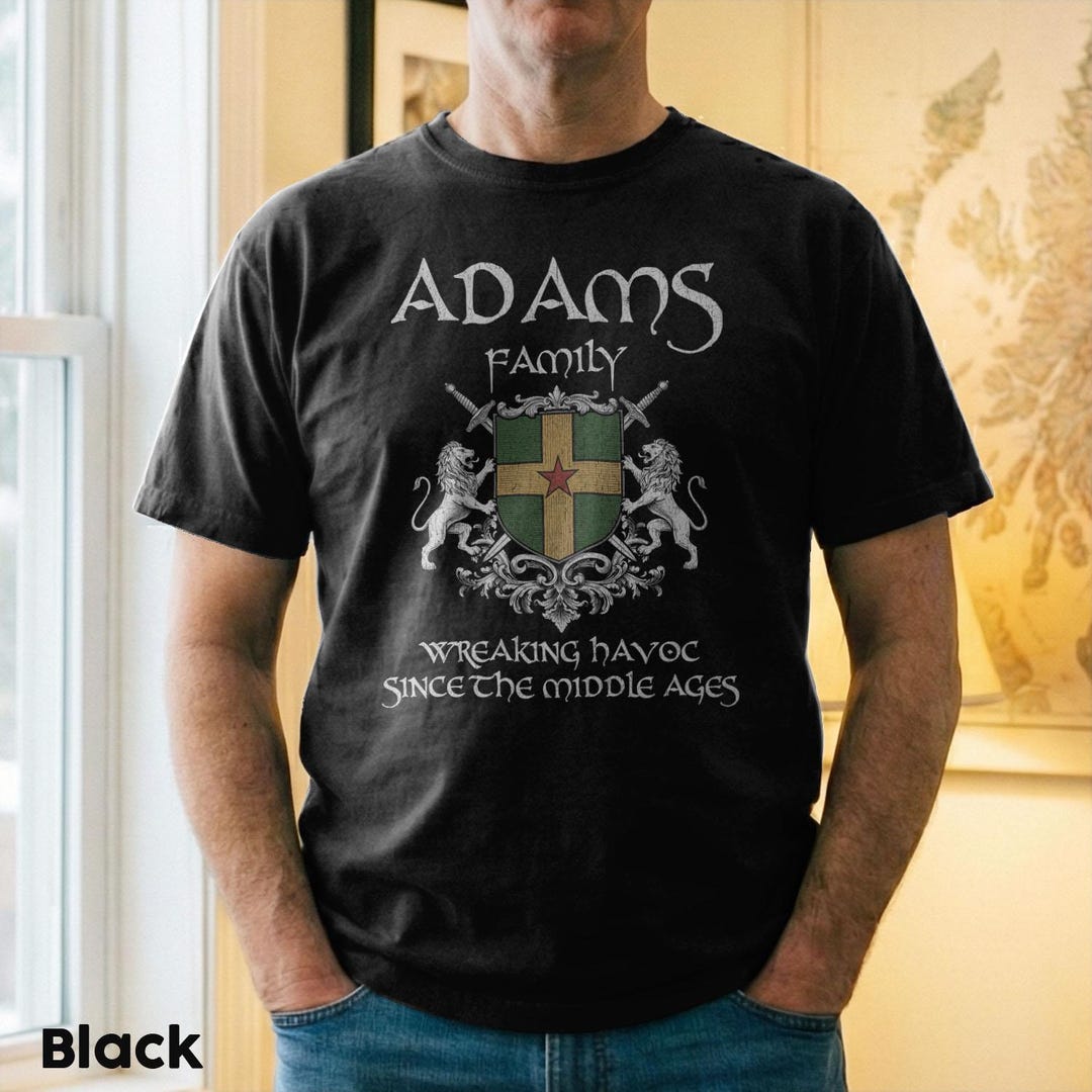 Adams Family Vintage Crest Badge T-shirt Comfort Colors Premium. Long ...