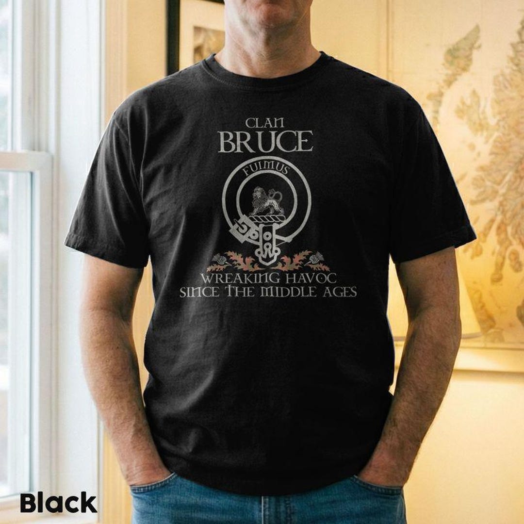 Clan Bruce Tartan Crest Premium Comfort Colors T Shirt - Scottish ...