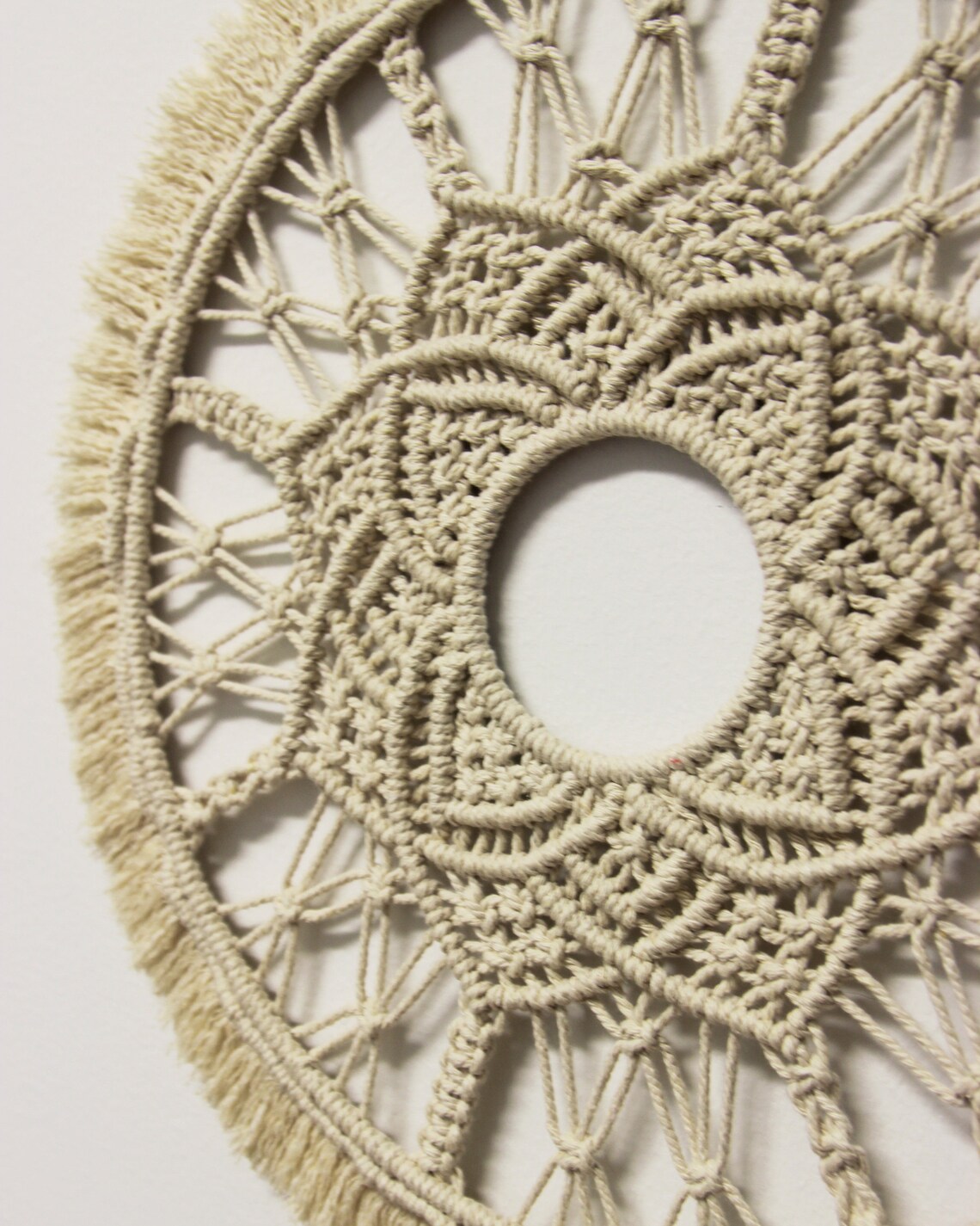 Macrame Mandala Circle Flower Wreath Handmade Home Decor - Etsy