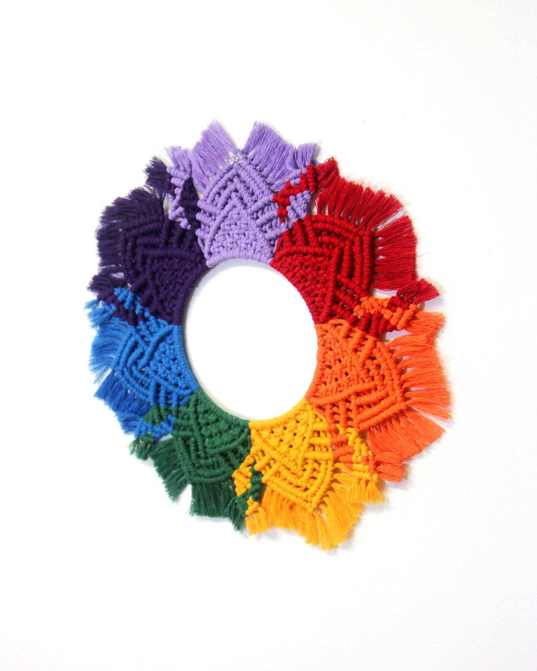 Chakra Macrame Handmade Rainbow Wheel Wreath Painters - Etsy