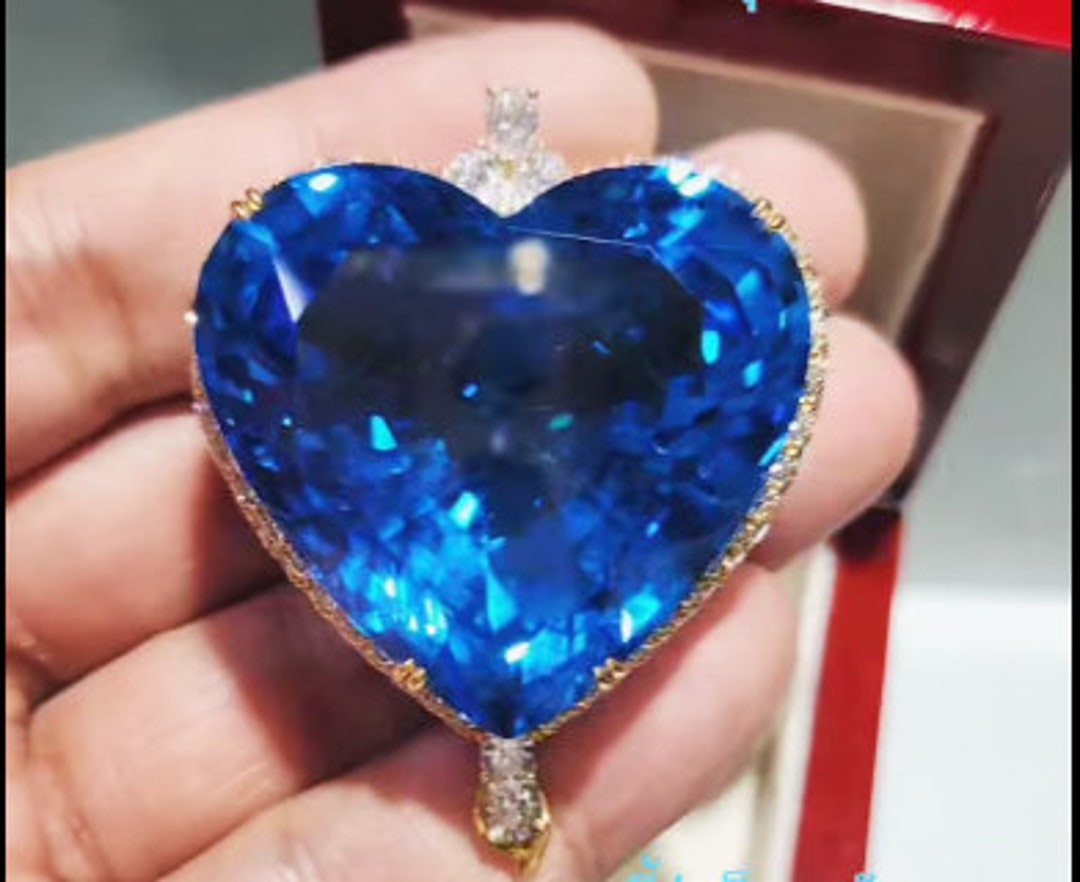 Heart Blue Topaz Brooch/pendant - Etsy