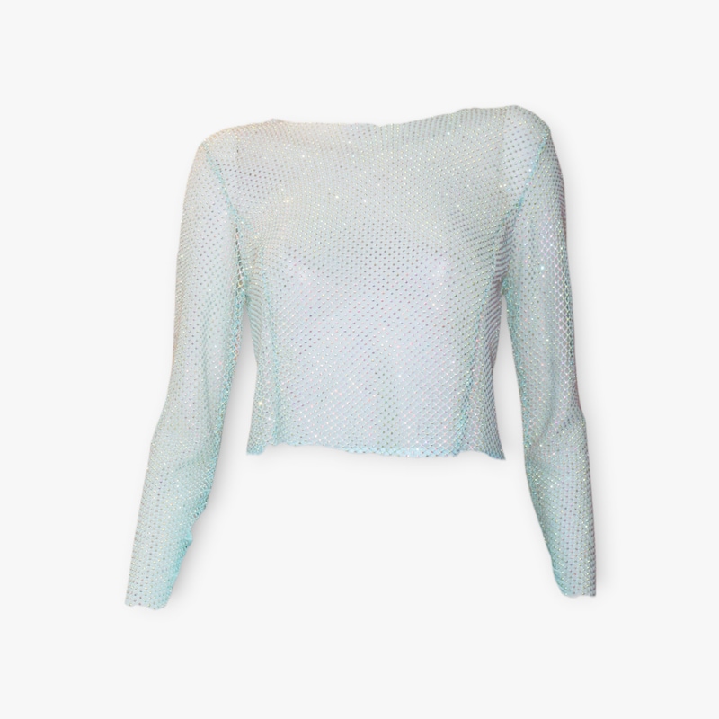Rhinestone Crop Top - Etsy