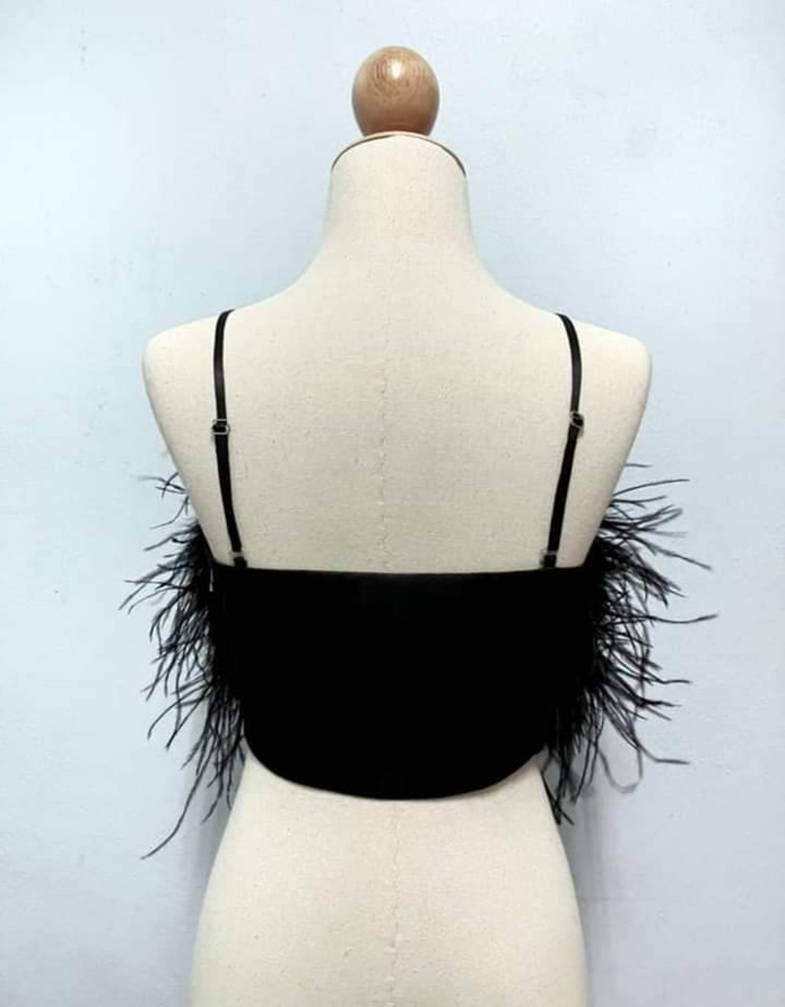 Black Feather&fur Mink Crop Top Feathers Are Only on the - Etsy