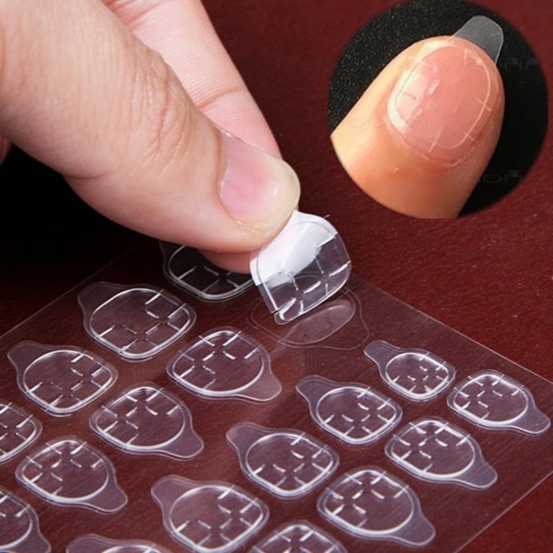 24 Press-on Nail Adhesive Tabs / Sticky Tabs / Duble Side Sticker ...