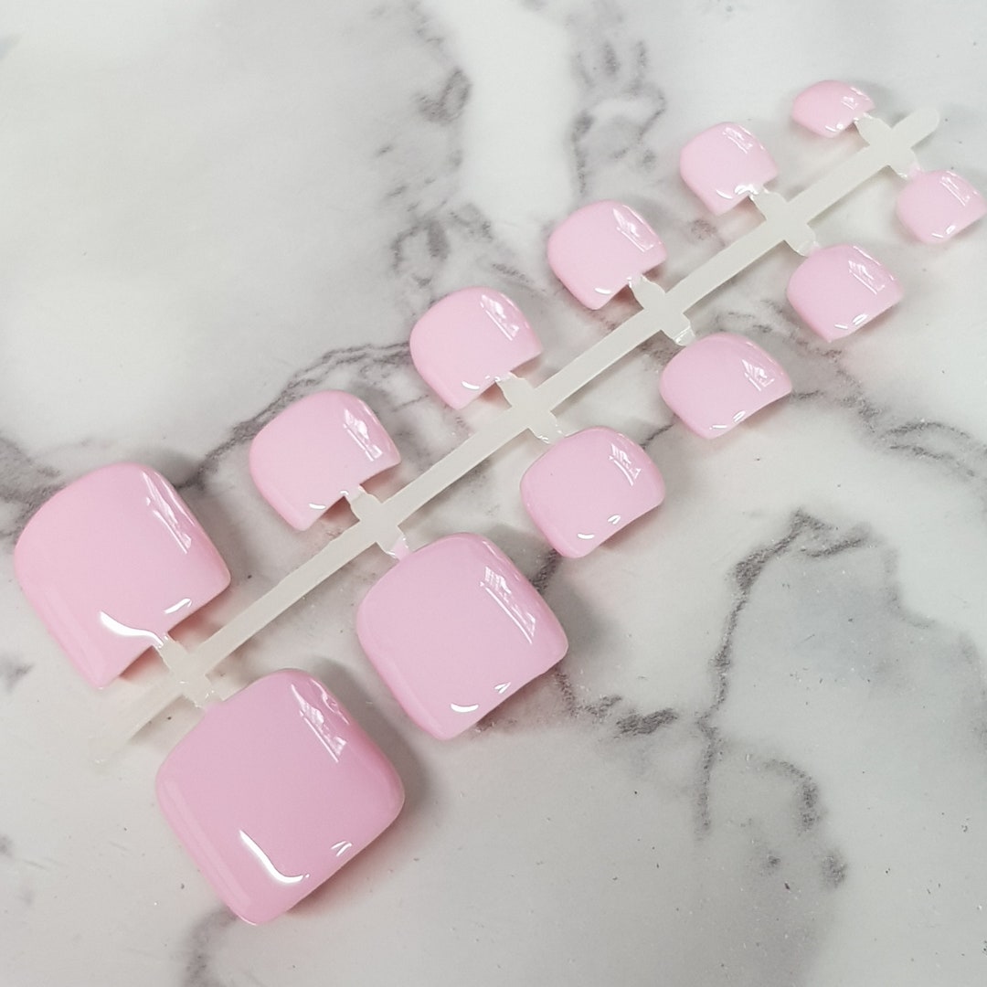 Pastel Pink, Baby Pink Toenail Press on Nails. Set of 24. - Etsy