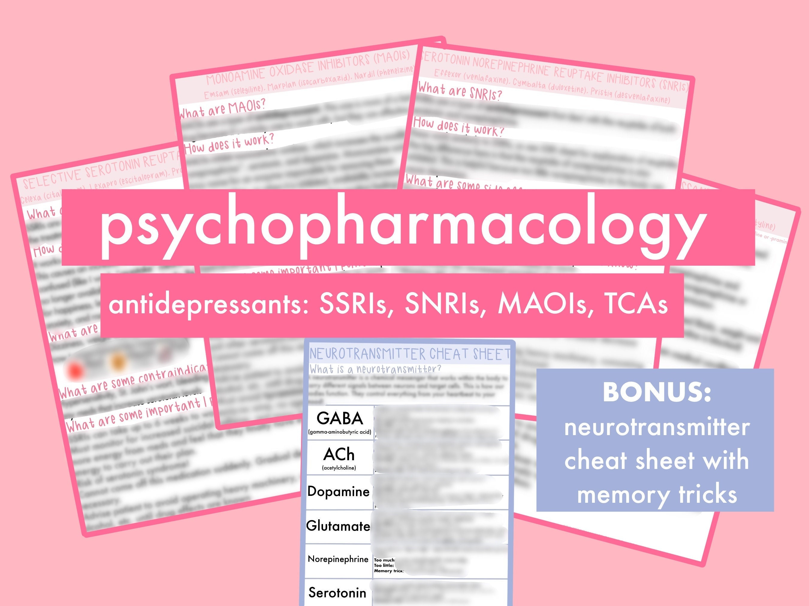 Digital Download Nursing Psychopharmacology Antidepressant Study Guide ...