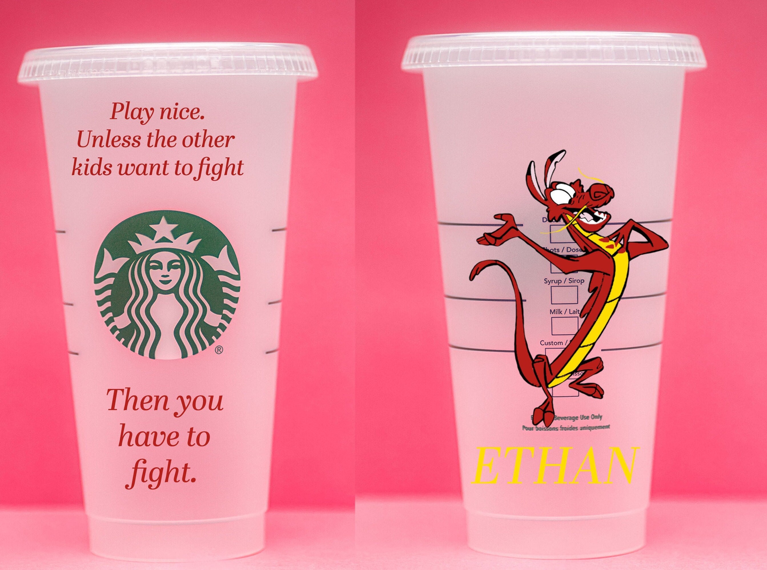 Starbucks Custom Disney Mulan Mushu Cup - Etsy