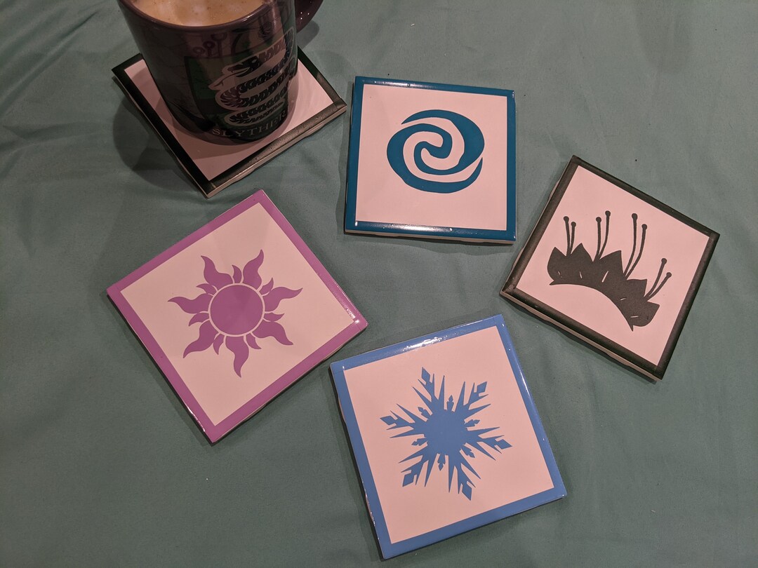 Modern Disney Princesses Coaster Set of 4 - Etsy