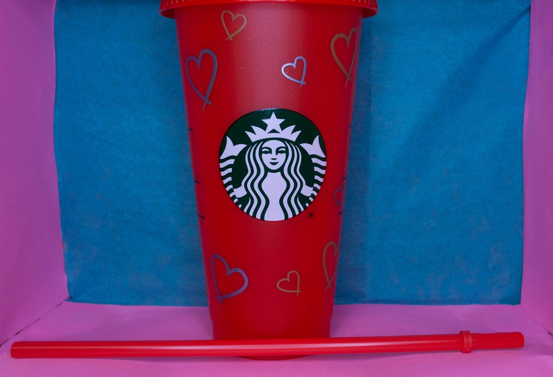 Hearts Sparkle Starbucks Cup - Etsy