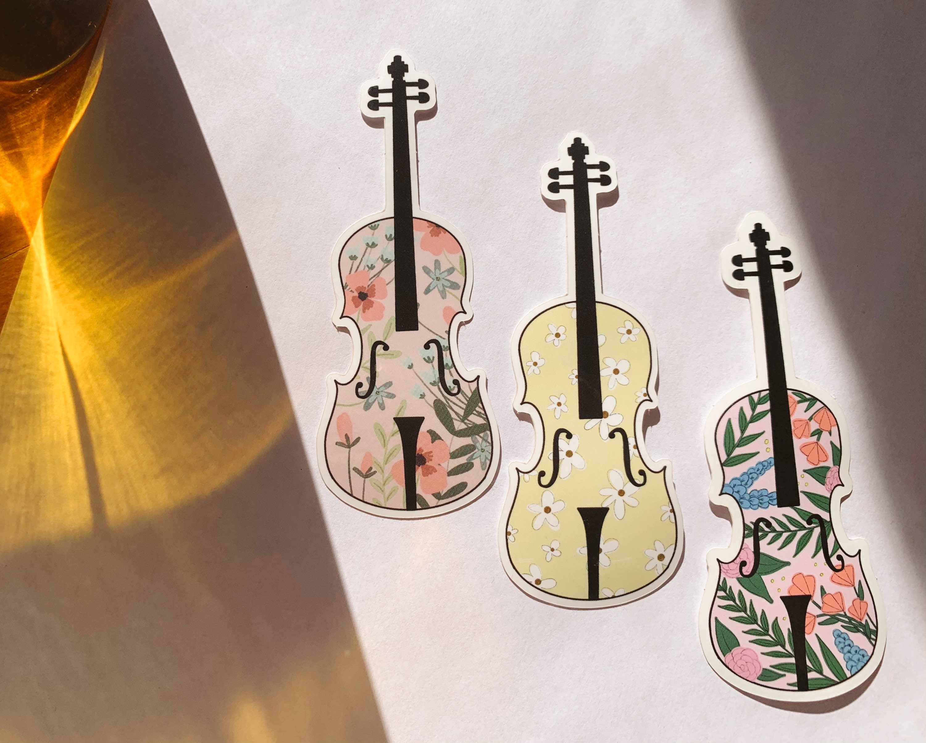 Cello Sticker, Floral Cello Sticker, Cute Cello Sticker, Cello Flower ...