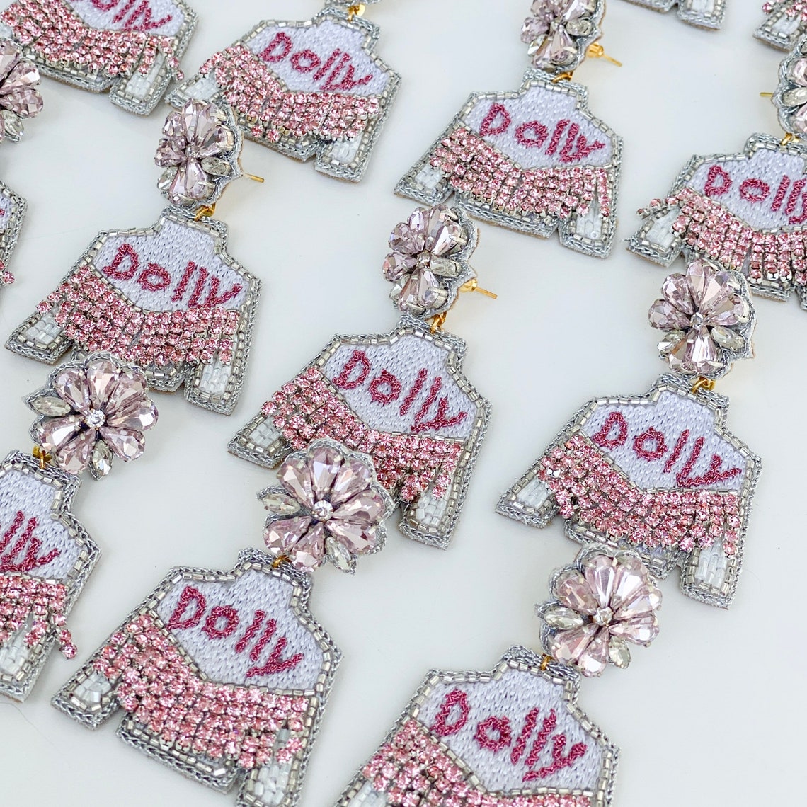 Dolly Inspired Pink Fringe Jacket Earrings - Etsy