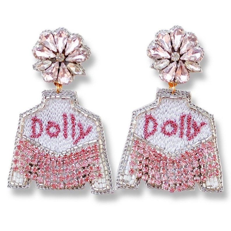 Dolly Inspired Pink Fringe Jacket Earrings - Etsy