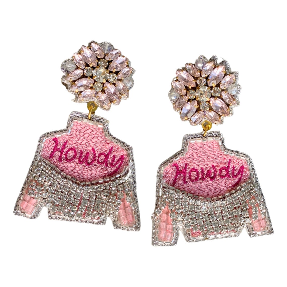 Pink Howdy Western Jacket Earrings, Western Accessories, Tennessee ...