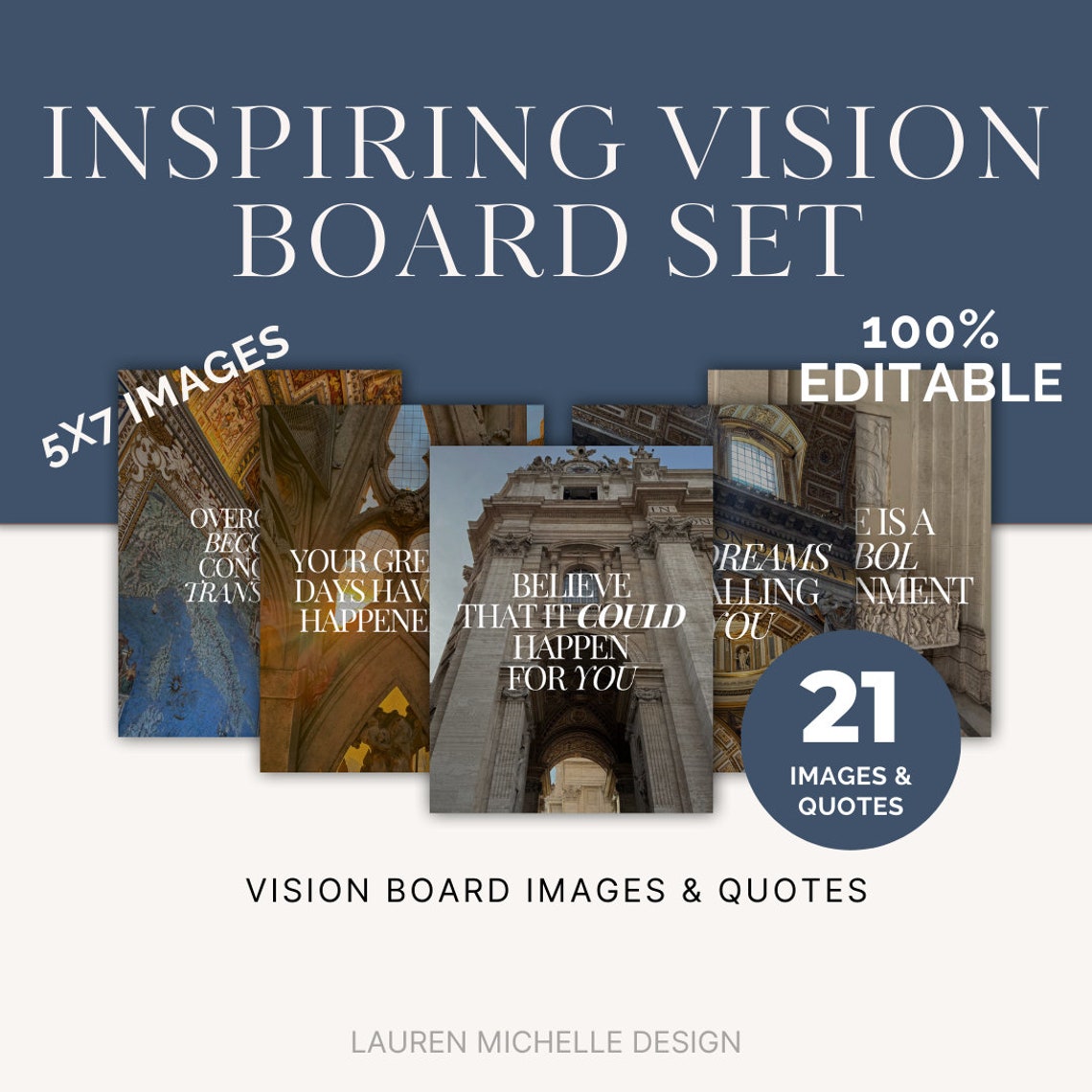 Inspiring Vision Board Set | Quotes and Photography | Printable Vision ...