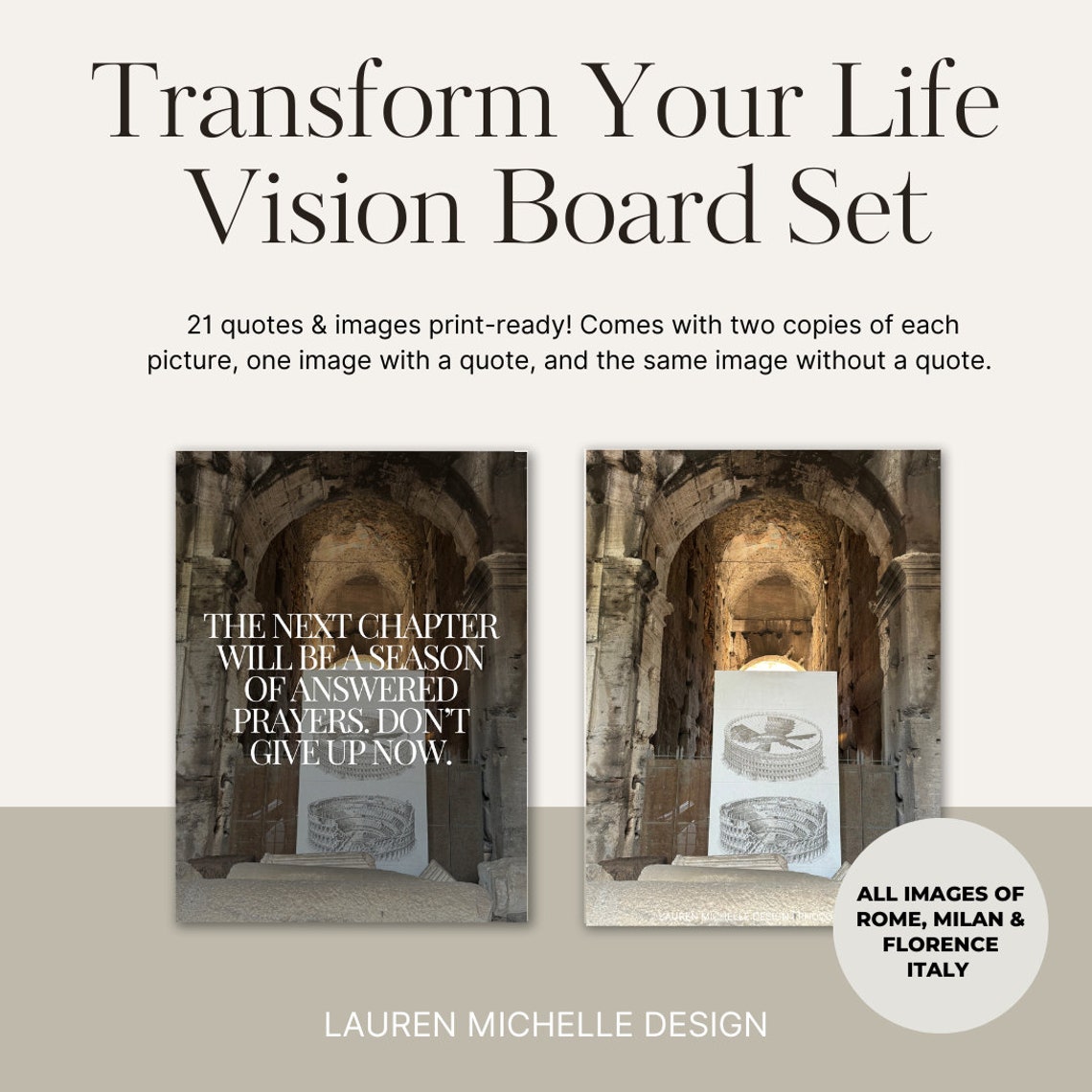 Travel to Italy Vision Board Transform Your Life Vision Board La Dolce ...