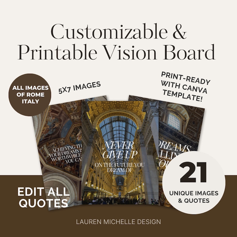 Inspiring Vision Board Set Quotes and Photography Printable Vision ...