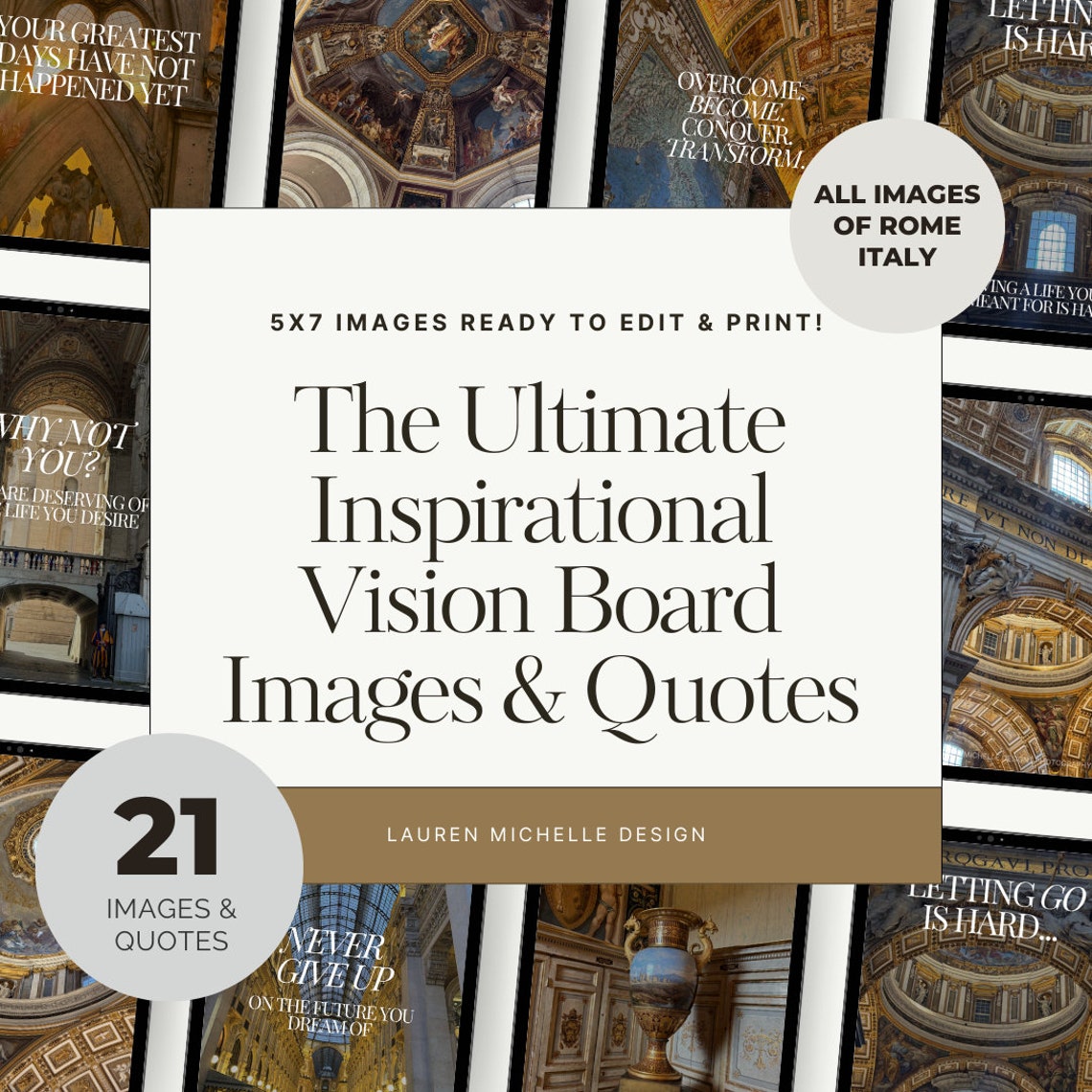 Inspiring Vision Board Set | Quotes and Photography | Printable Vision ...