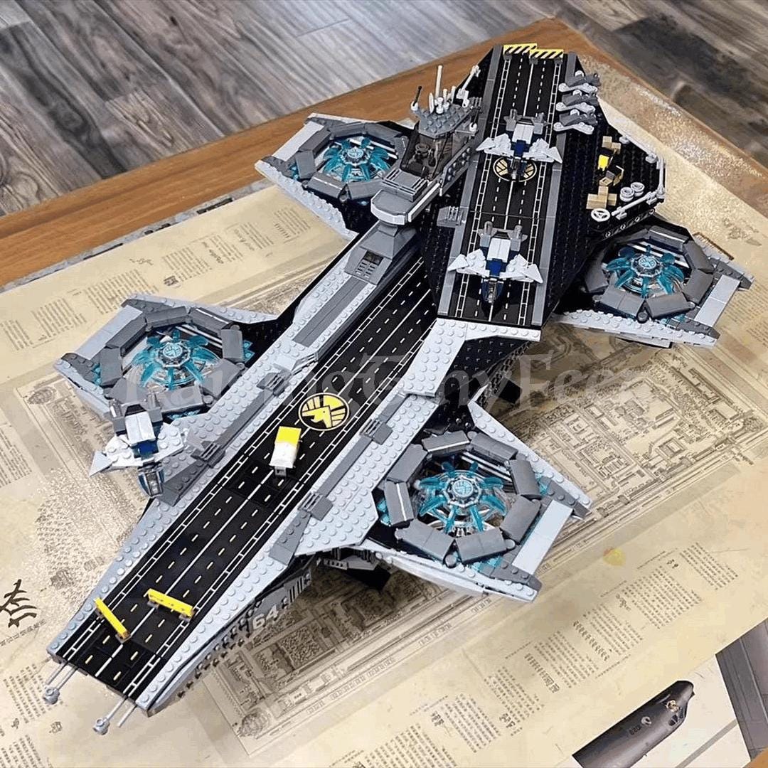SHIELD Helicarrier Model Blocks Marvel Set - Etsy