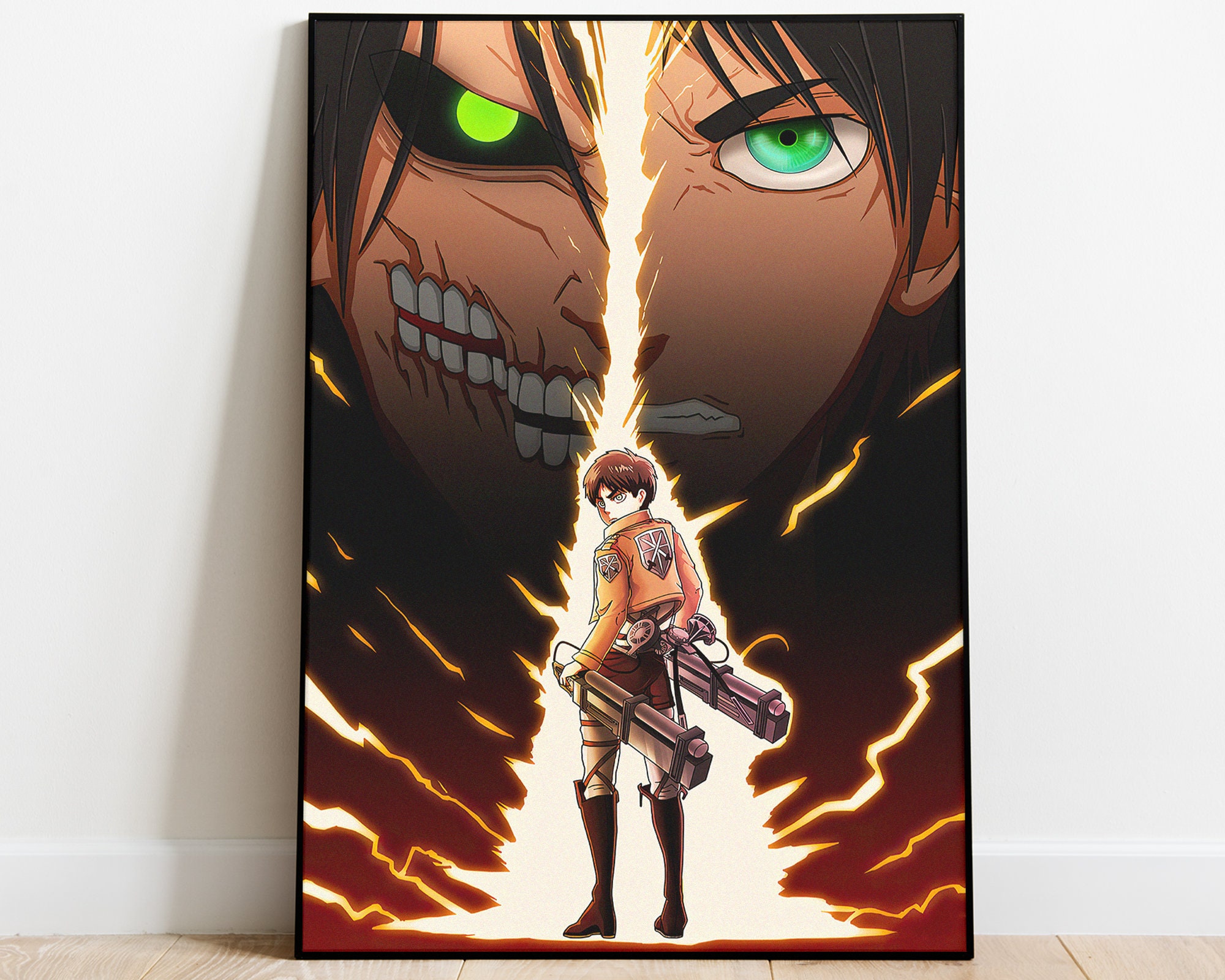 Attack on Titan Poster Eren Yeager Poster Minimalist Anime | Etsy
