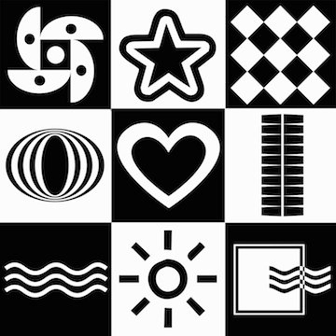 Montessori, Baby Flash Cards, Digital Download, High Contrast Sensory ...