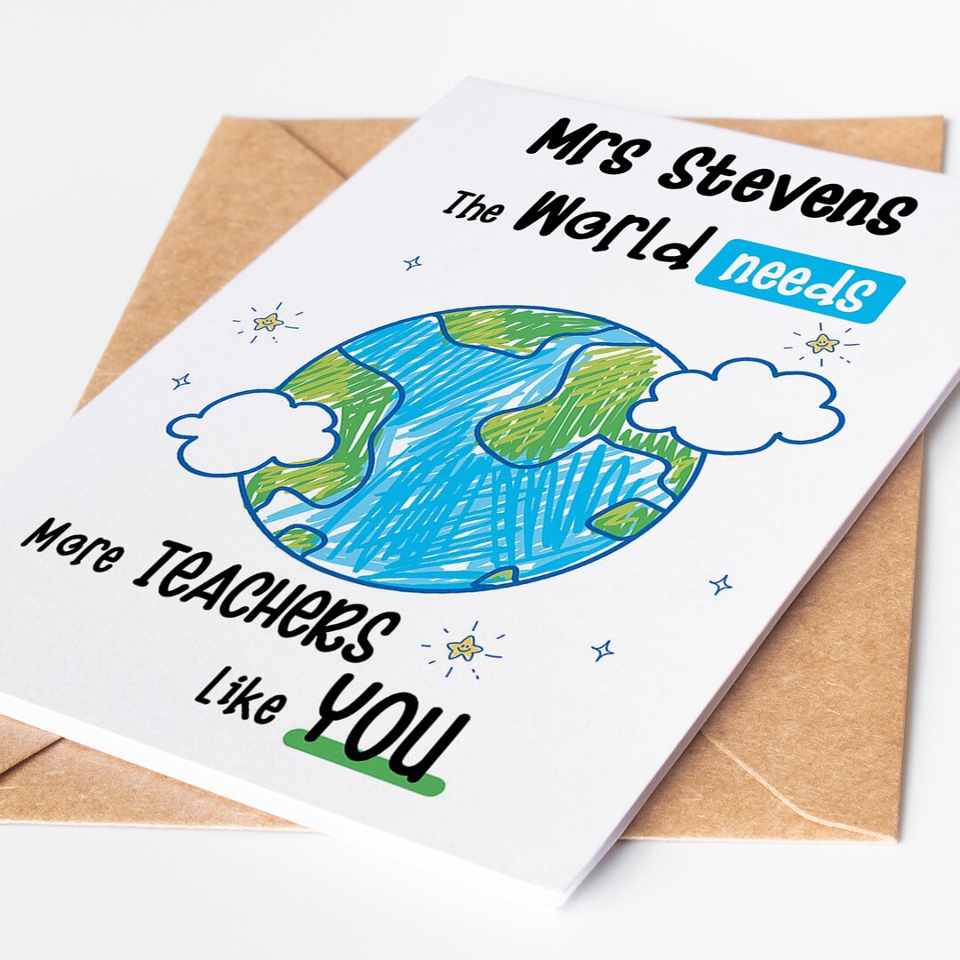 Personalised Thank You Teacher Card world's Best Teacher Card for ...