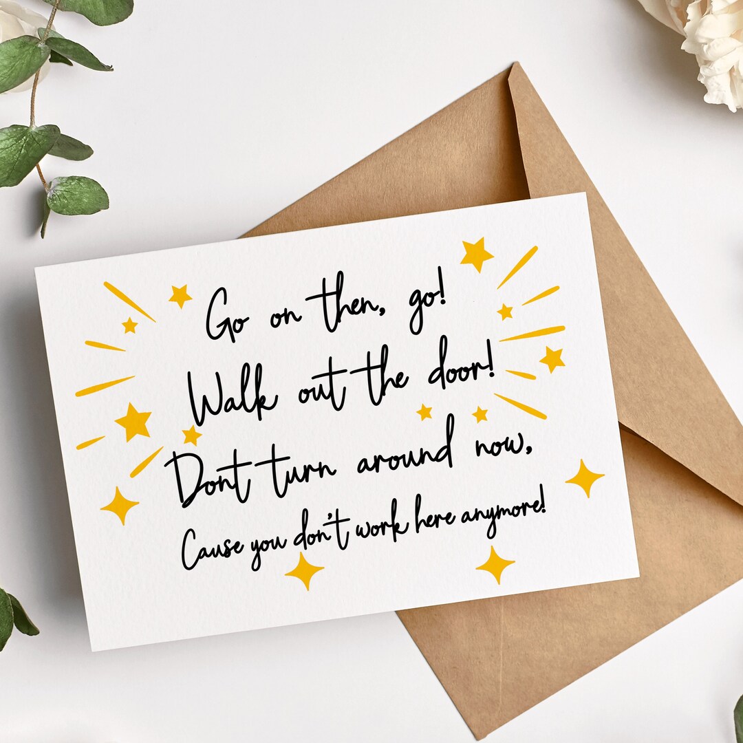 New Job Card Funny Lyrics Good Luck Card, Co-worker Card ...